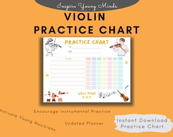 Music Instrument Practice Chart for Kids | Violin Practice Chart for ...