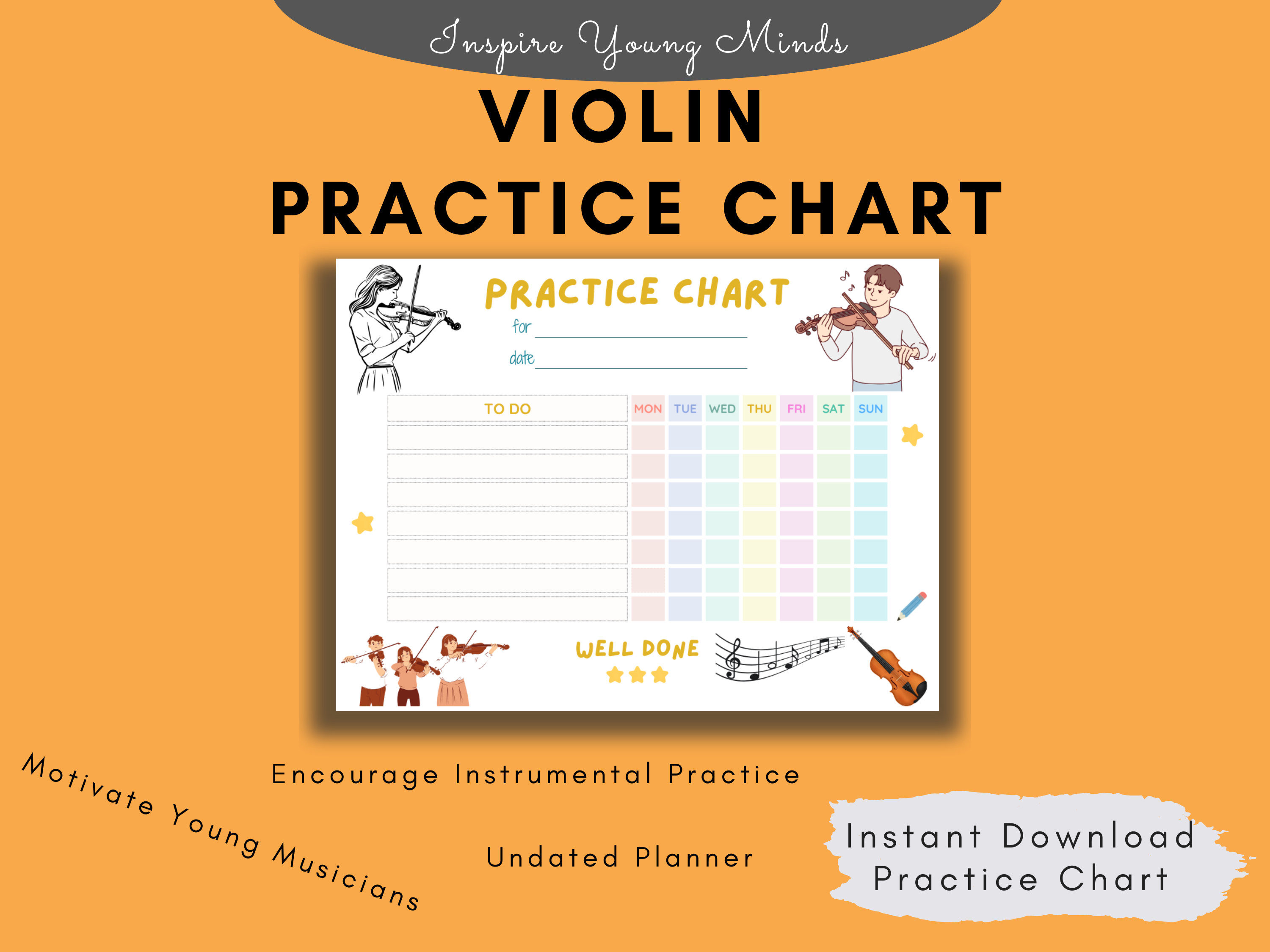 Violin Music Practice Chart for Kids Violin Practice Chart for Kids ...