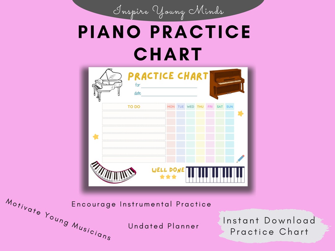 Music Instrument Practice Chart for Kids | Piano Practice Chart for ...