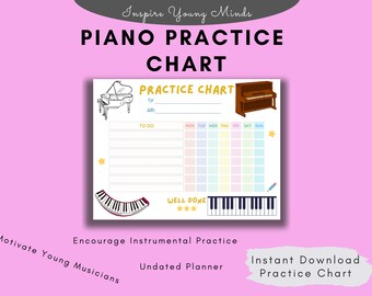 Music Instrument Practice Chart for Kids Violin Practice Chart for Kids Reward Chart Violin ...