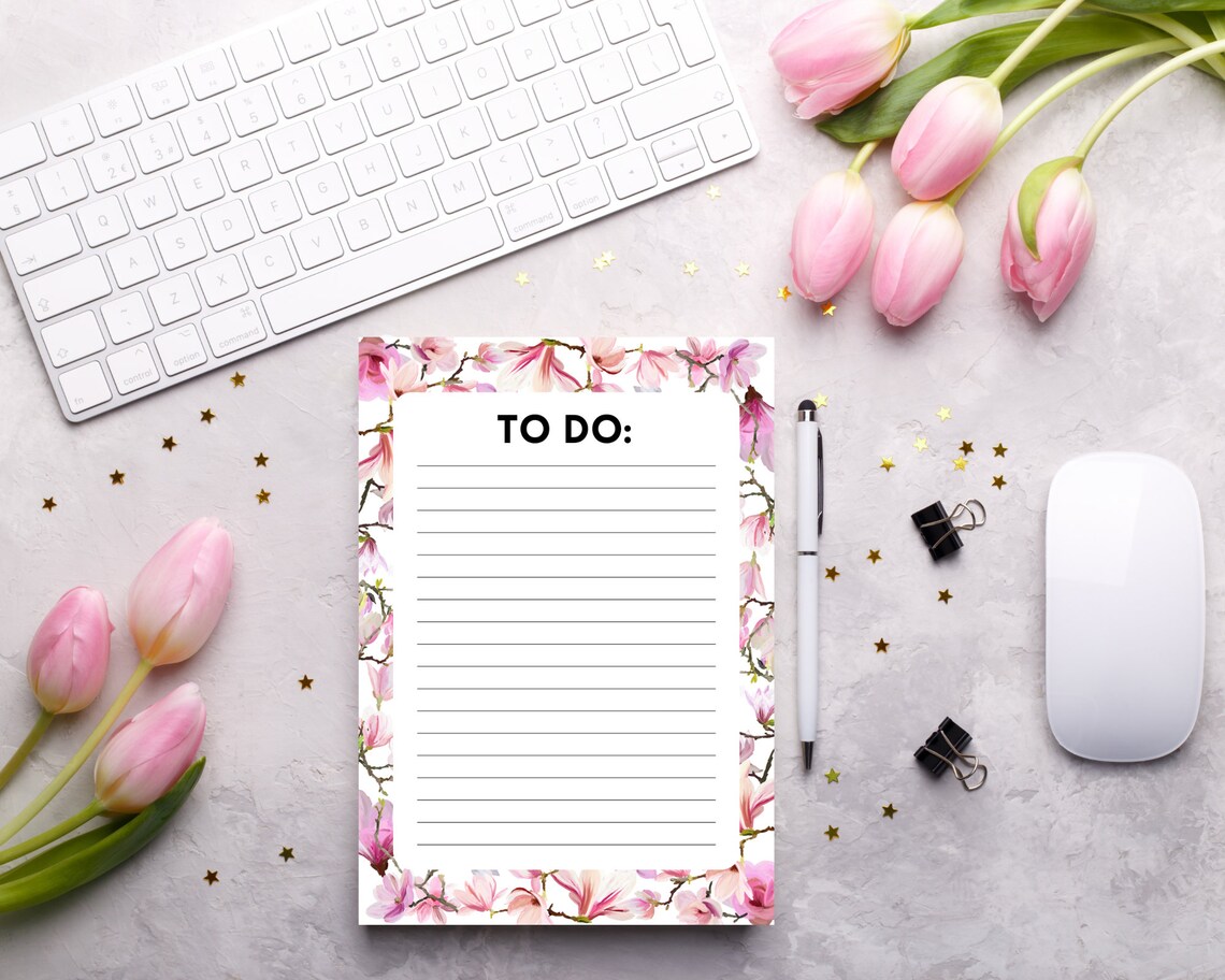 Printable to Do List | Flower to Do List | A4 to Do List | Instant ...