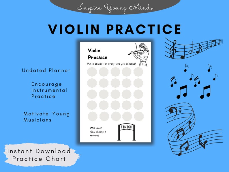 Music Instrument Practice Chart for Kids | Violin Practice Chart for ...