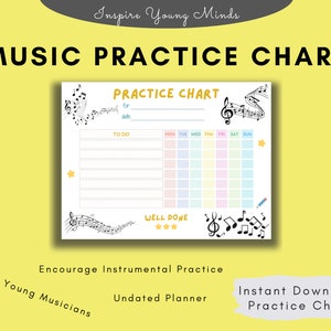 Music Instrument Practice Chart for Kids Piano Practice - Etsy