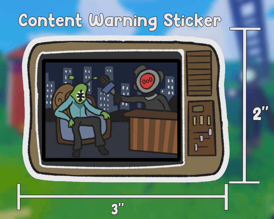 Content Warning Diver & Snail Sticker Glossy Waterproof Late Night TV ...