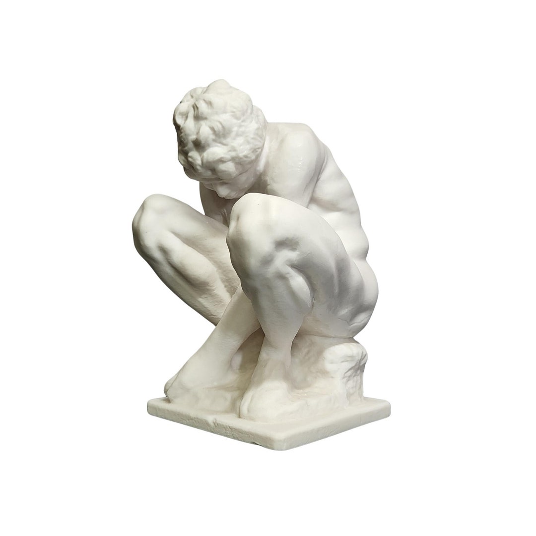 Crouching Boy Sculpture by Michelangelo, Greek Handmade Statue Replica ...