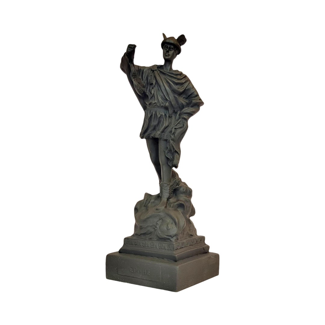 Hermes God Statue Black Handmade Sculpture 6.30 In - Etsy