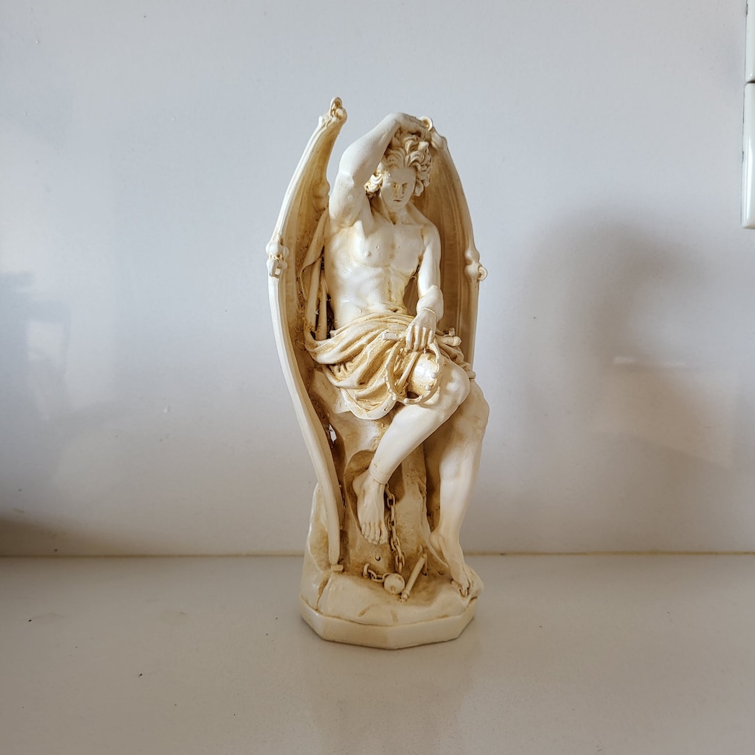 Lucifer Demon Statue Greek Handmade Vintage Sculpture 9.80" - Etsy