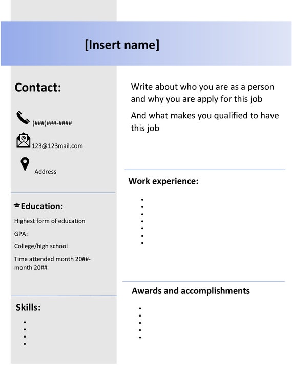 A digital resume template | Etsy