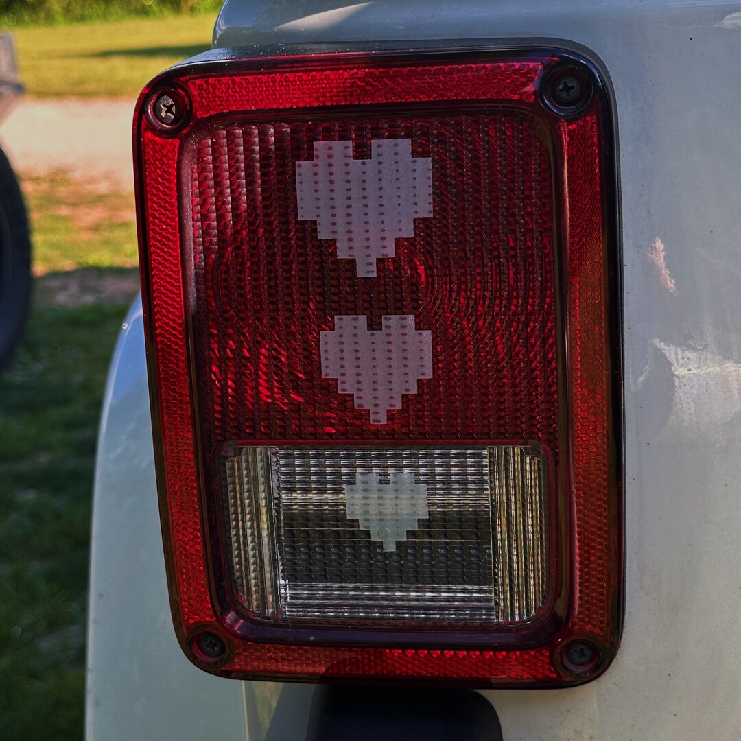 18 Assorted Pixel Heart Headlight Taillight Decals 2 Sticker Sheets ...