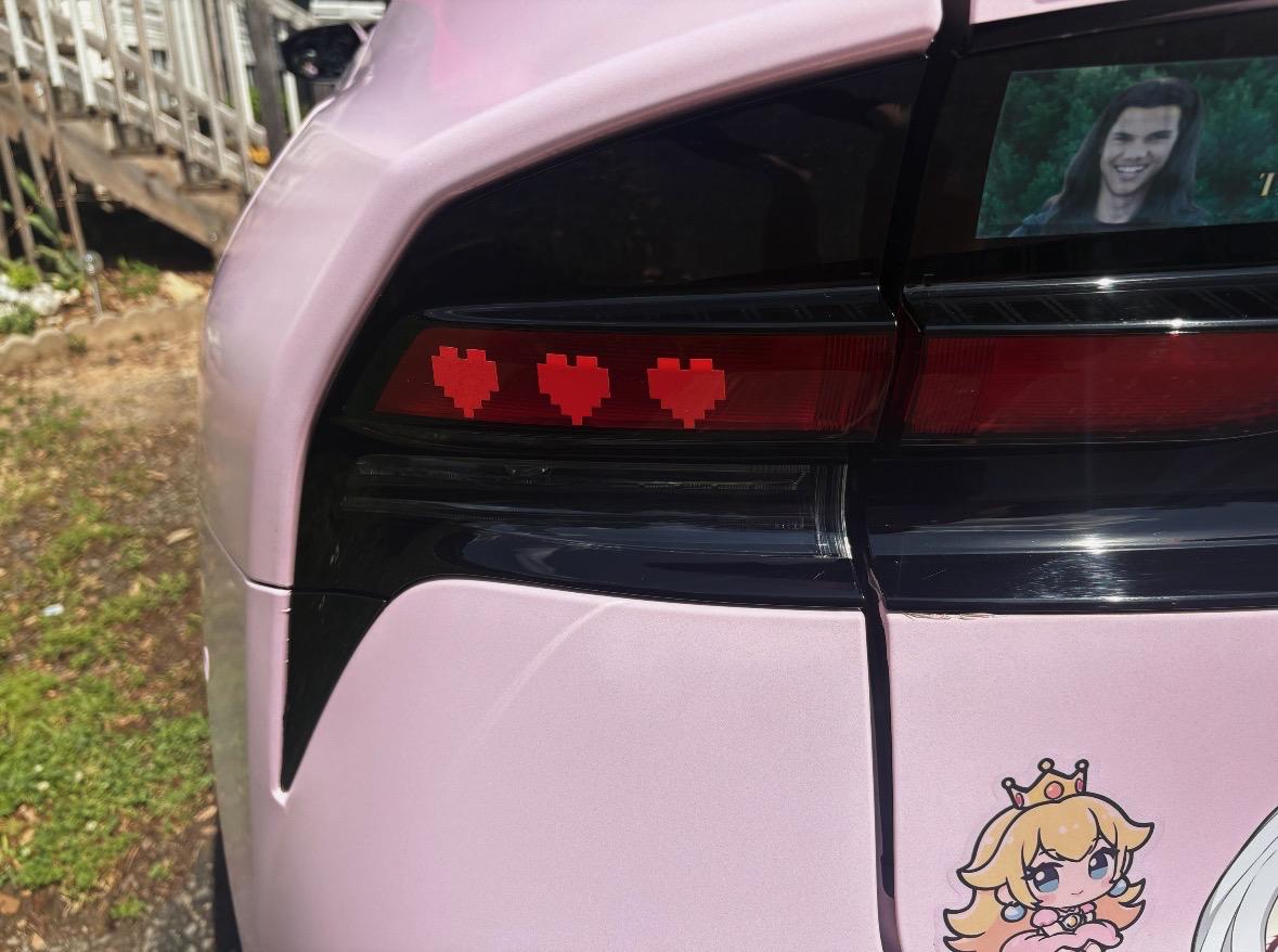 18 Assorted Pixel Heart Headlight Taillight Decals 2 Sticker Sheets ...