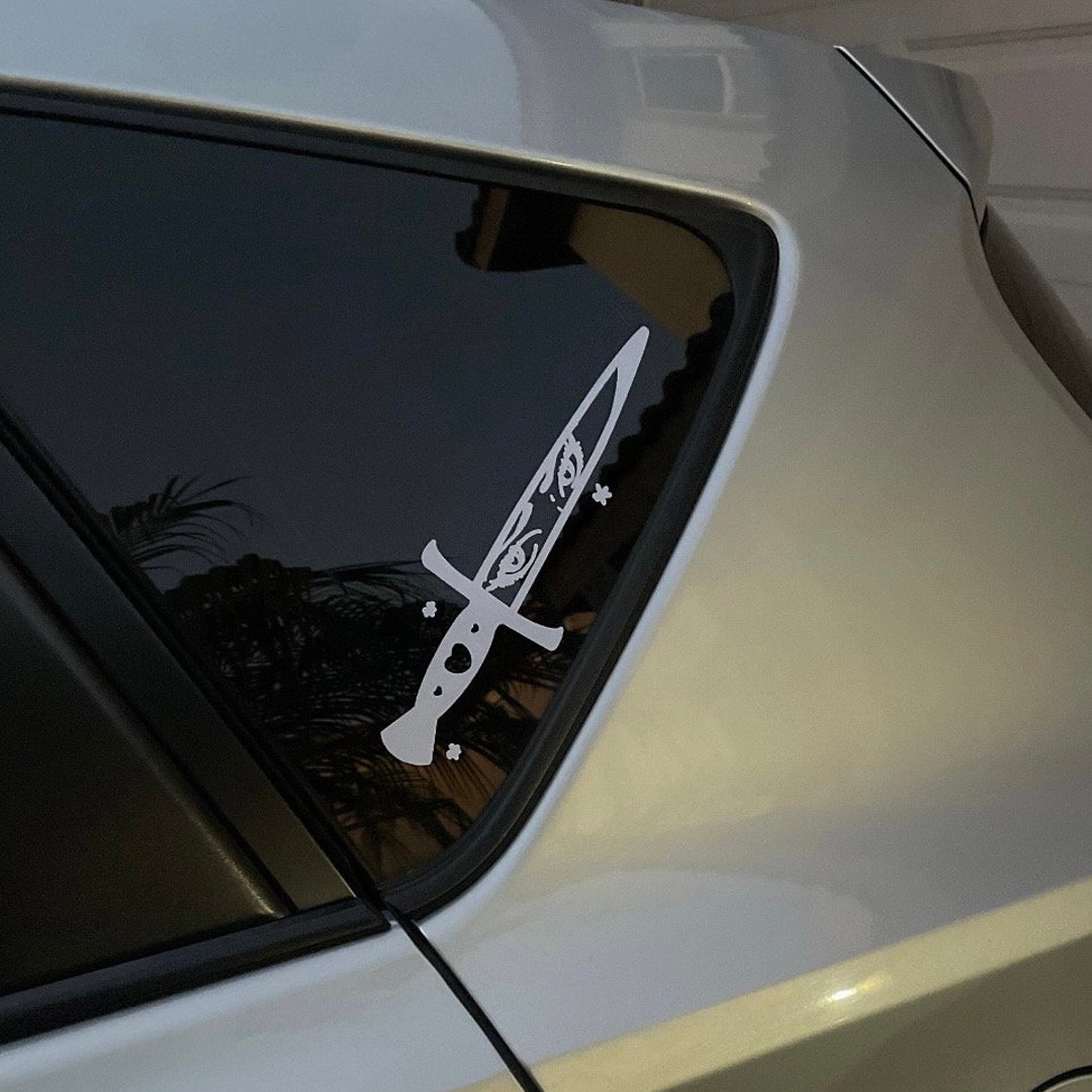 Senpai Dagger / Kawaii Anime Eyes Knife Car Vinyl Decal / Cute JDM Car ...