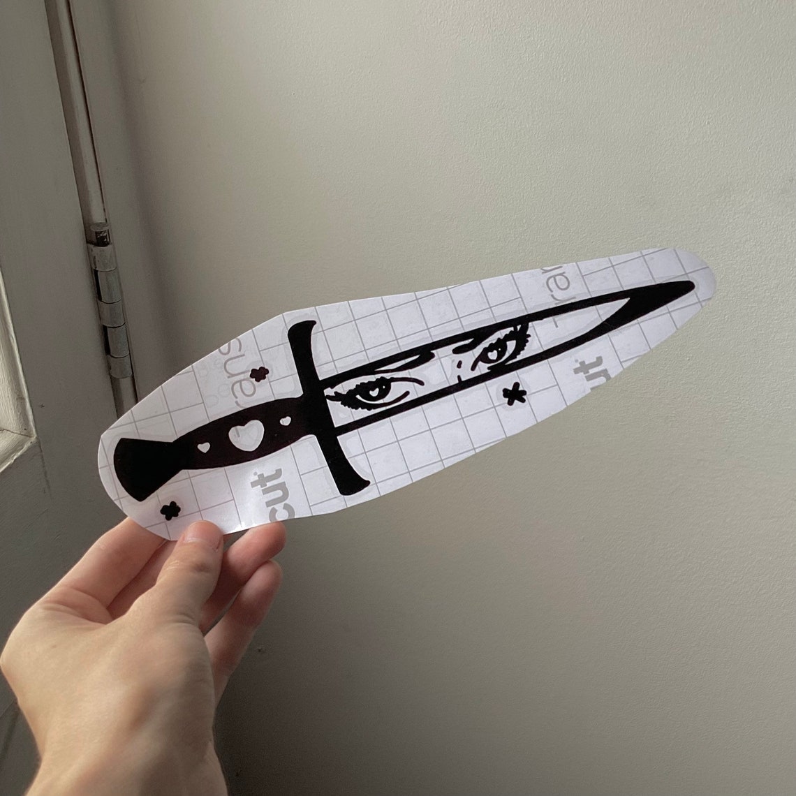Senpai Dagger / Kawaii Anime Eyes Knife Car Vinyl Decal - Etsy