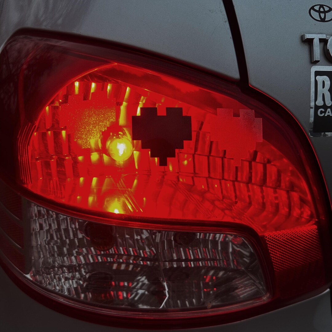 18 Assorted Pixel Heart Headlight Taillight Decals 2 Sticker Sheets ...