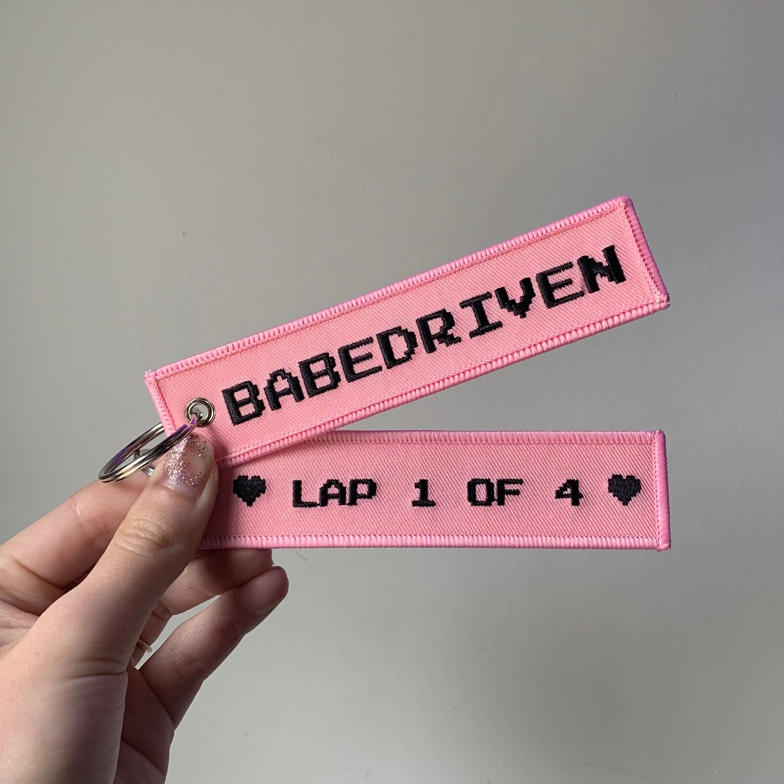 Lap 1 of 4 Cute Jet Tag / Babedriven Double Sided Fabric Keychain ...