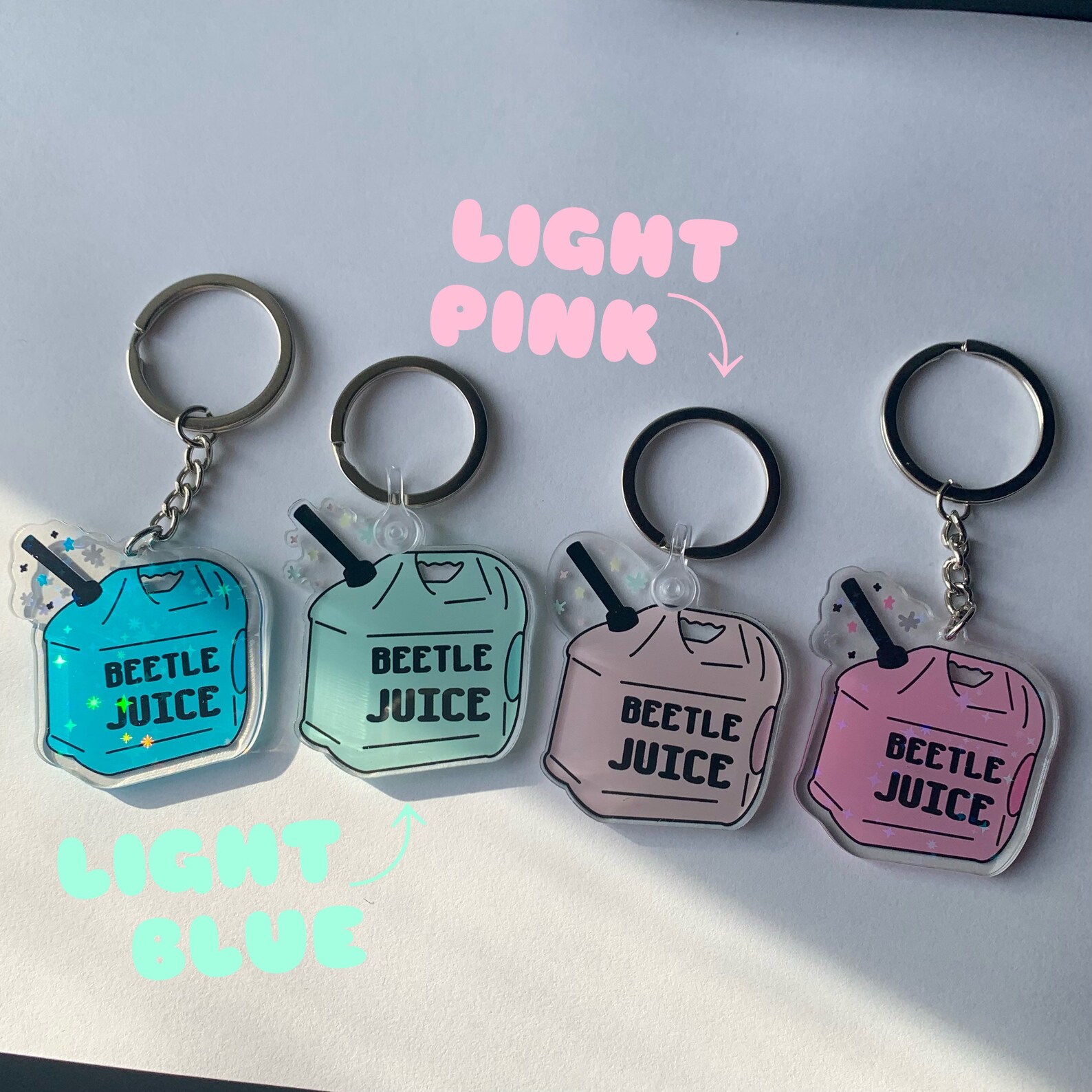 Beetle Juice Holographic Stars Keychain / Beetle Car Key Charm | Etsy