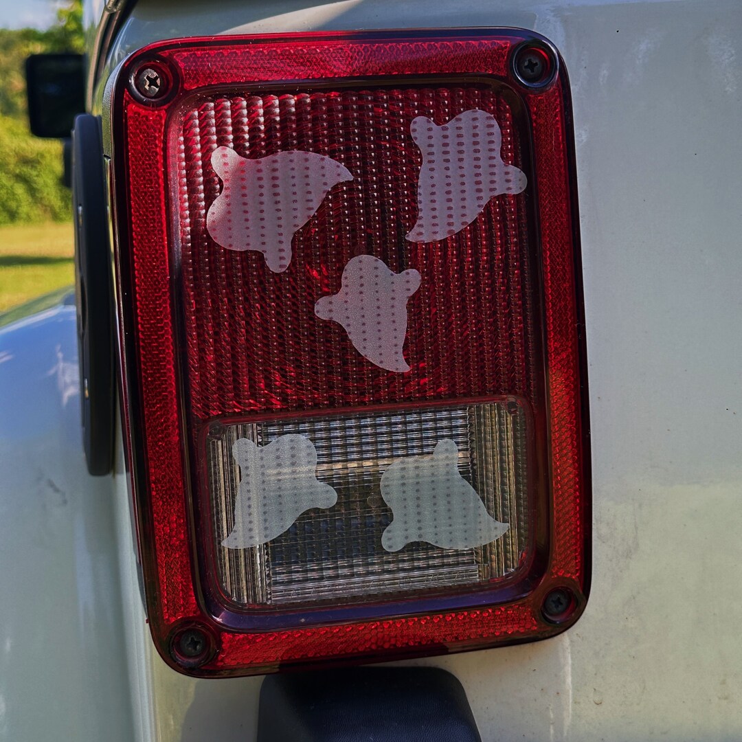 16 Assorted Ghosts Headlight Taillight Decals 2 Sticker Sheets Glitter Frosted Red Vinyl for Car ...