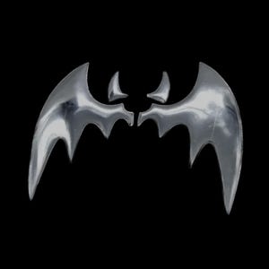 Chrome Bat Wings Car Emblem Sticker Silver Badge Gothic Devil Horns ...