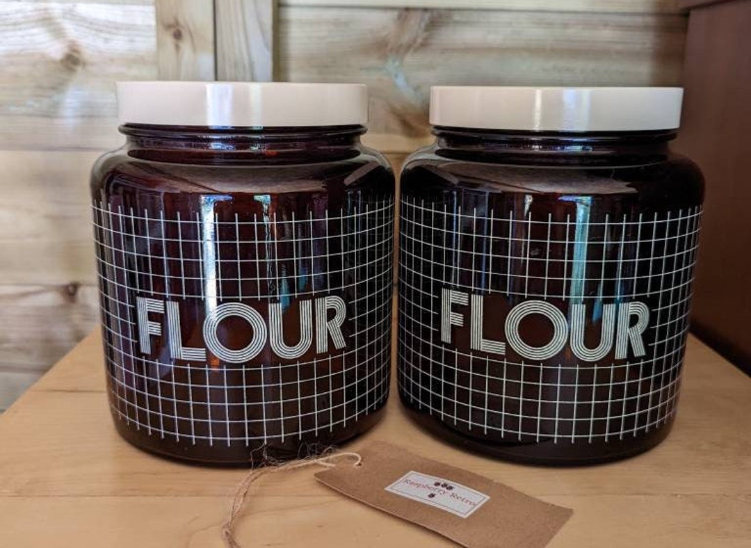 Vintage Glass Flour Storage Clp Glass Clp Flour Container Clp Flour ...