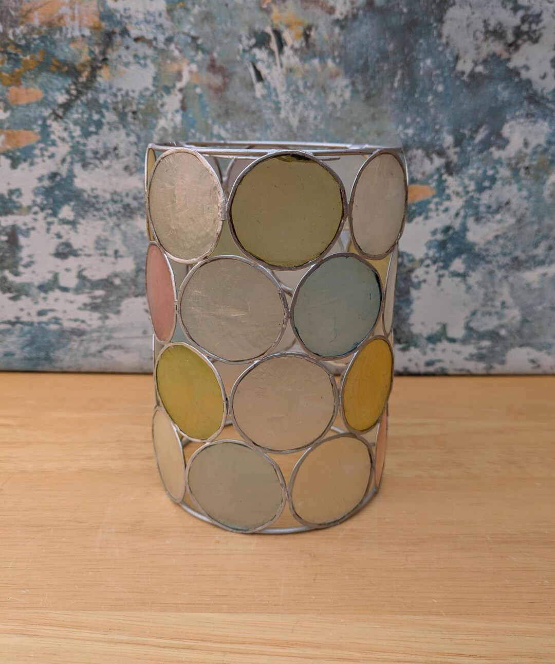 Vintage Capiz Shell Light Shade Ceiling Light Kitch Pastel Shell ...