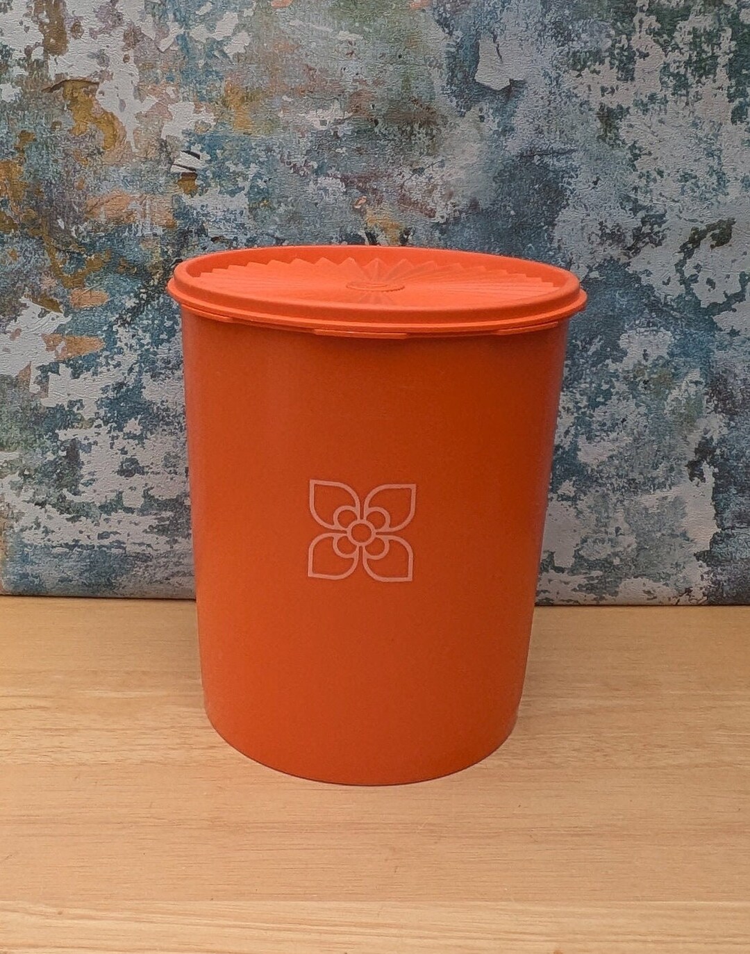 Vintage Retro Tupperware Orange Harvest Storage Sunburst Lid ...