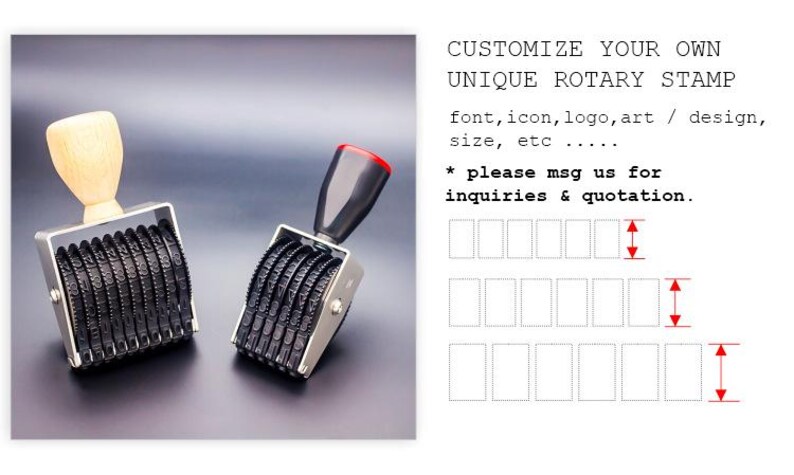 8mm Alphabets & Numbers Height Rotary Stamp 10 / 11 / 12 / 13 / 14 / 15 ...