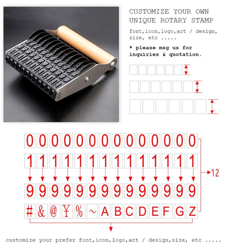 Super Large / Large Number Rotary Stamp - Etsy