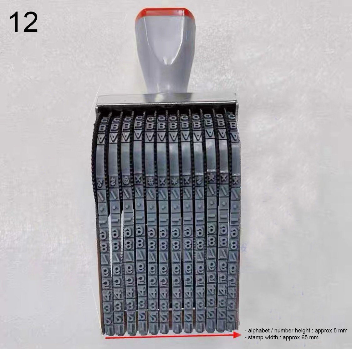 3mm / 5 Mm Alphabets Numbers Rotary Stamp 8 / 9 / 10 / 11 / 12 / 13 ...