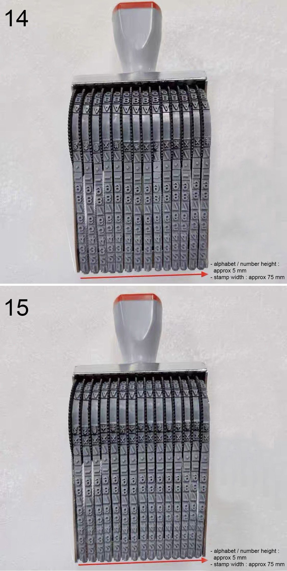 3mm / 5 Mm Alphabets Numbers Rotary Stamp 8 / 9 / 10 / 11 / 12 / 13 ...