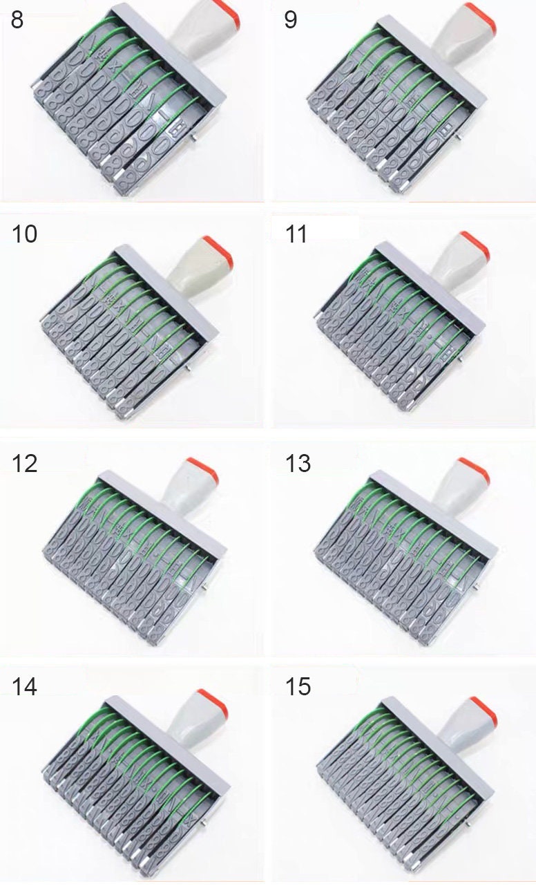 Numbers Digit Rotary Stamp 2 / 3 / 4 / 5 / 6 Rows , Digital Numbers ...