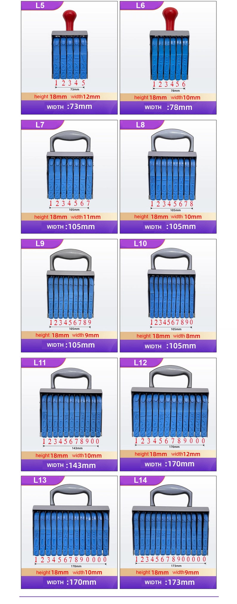 Super Large / Large Number Rotary Stamp - Etsy