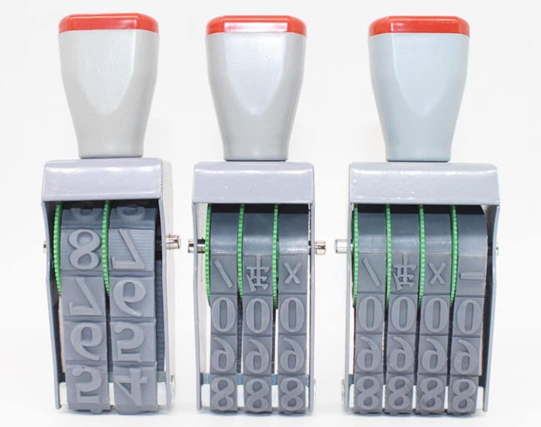 Numbers Digit Rotary Stamp 2 / 3 / 4 / 5 / 6 Rows , Digital Numbers ...