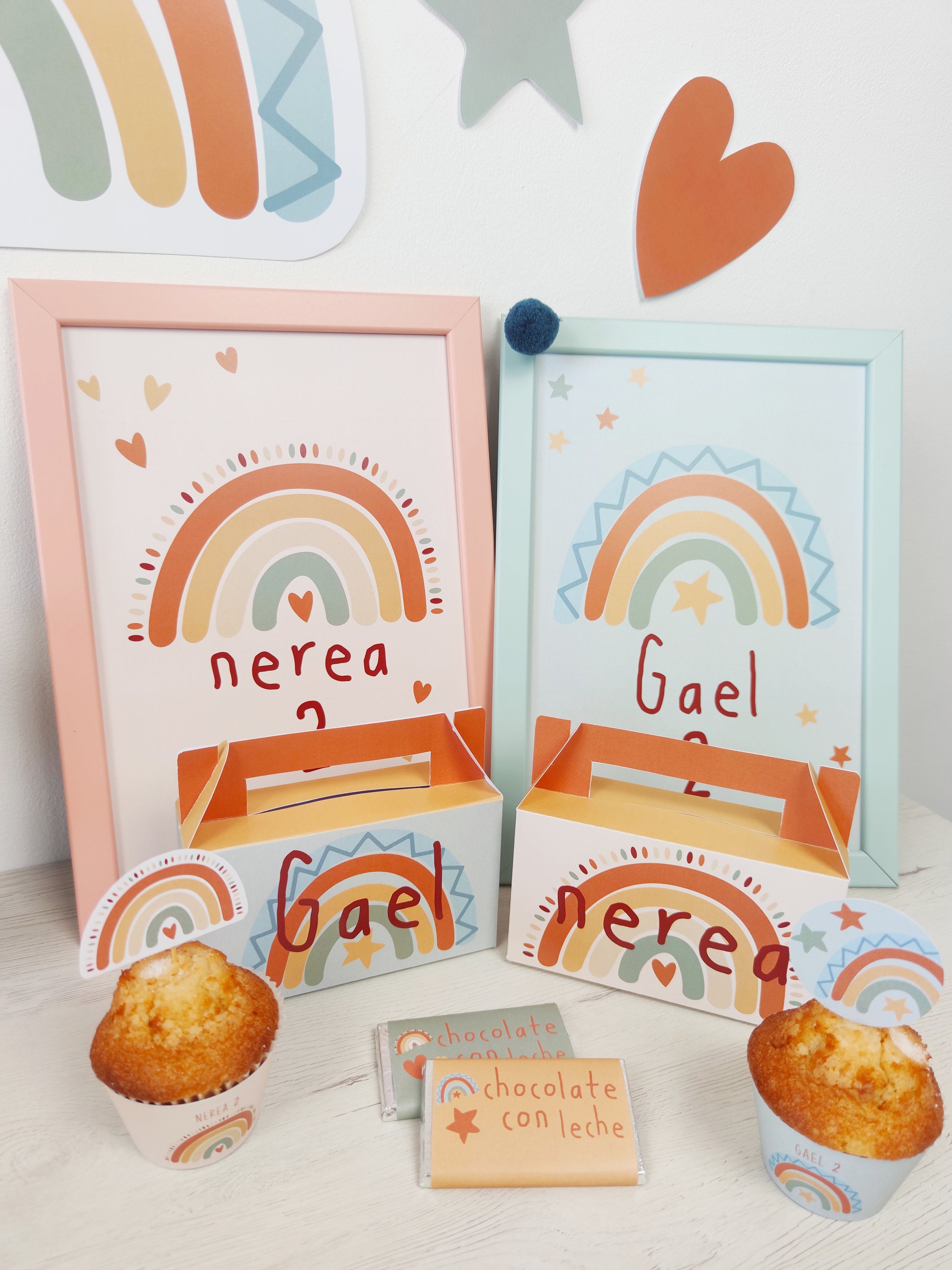 Rainbow Boho Terracotta Printable Kit in PDF, Personalized, Ready to ...