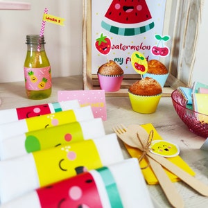 Decoración fiesta Frutas, personalizada, imprimible, archivo digital ...