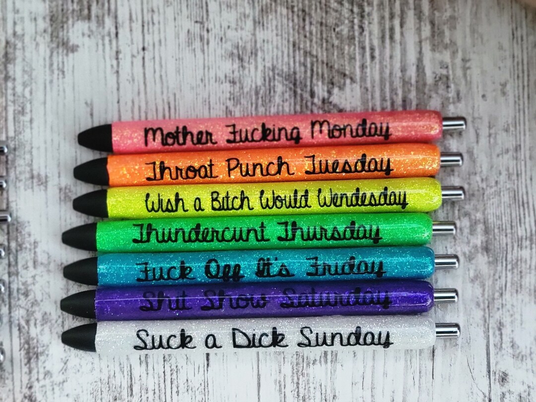 Glitter Pens Cus Word Pens Days of the Week Pens Epoxy Pens Funny Pens ...