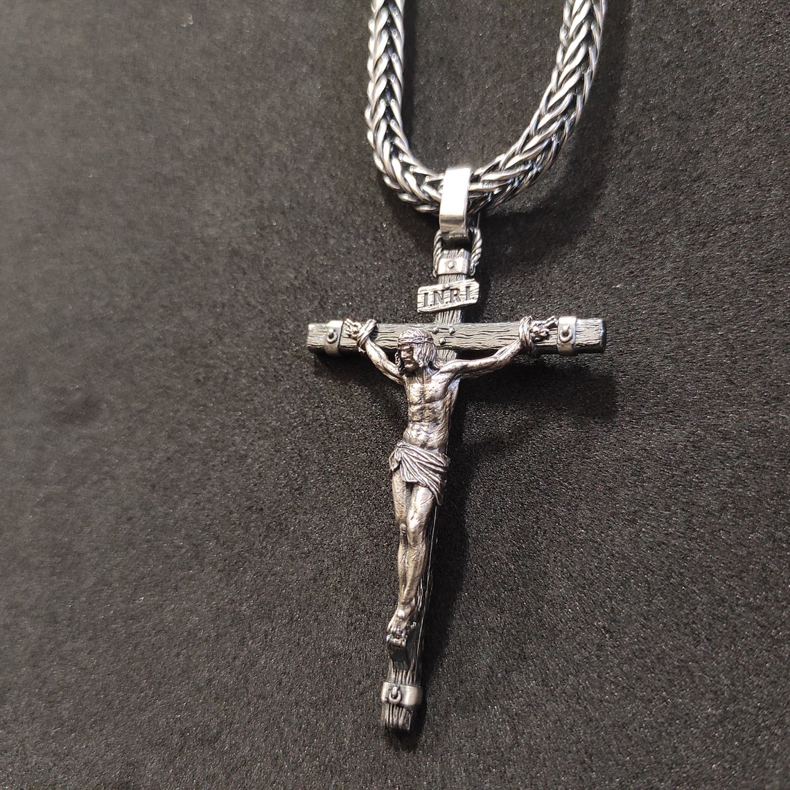 Personalized Silver Jesus Cross Necklace, Handmade Crucifixion of Jesus ...