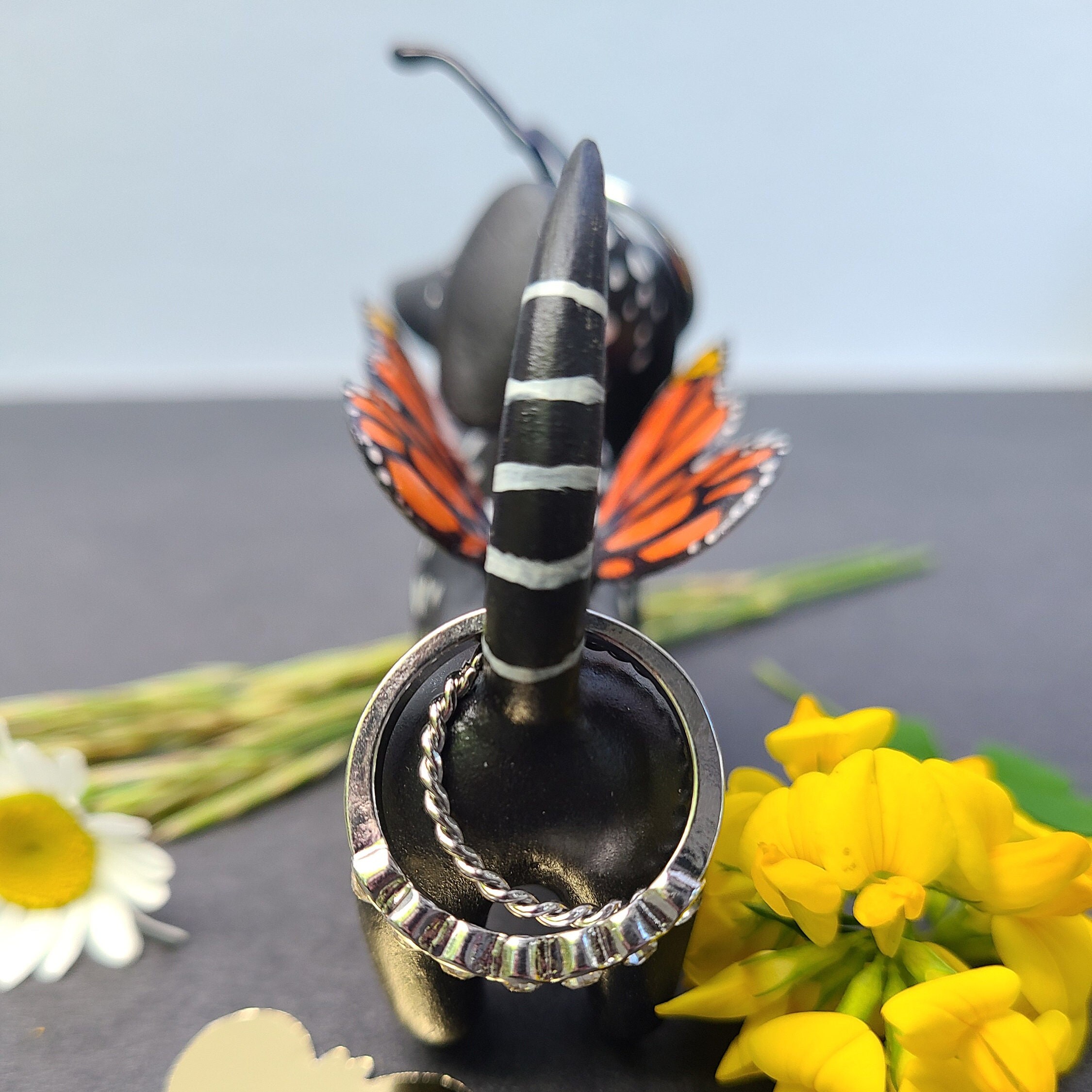 Monarch Butterfly Dachshund Ring Holder and Wing Earring - Etsy