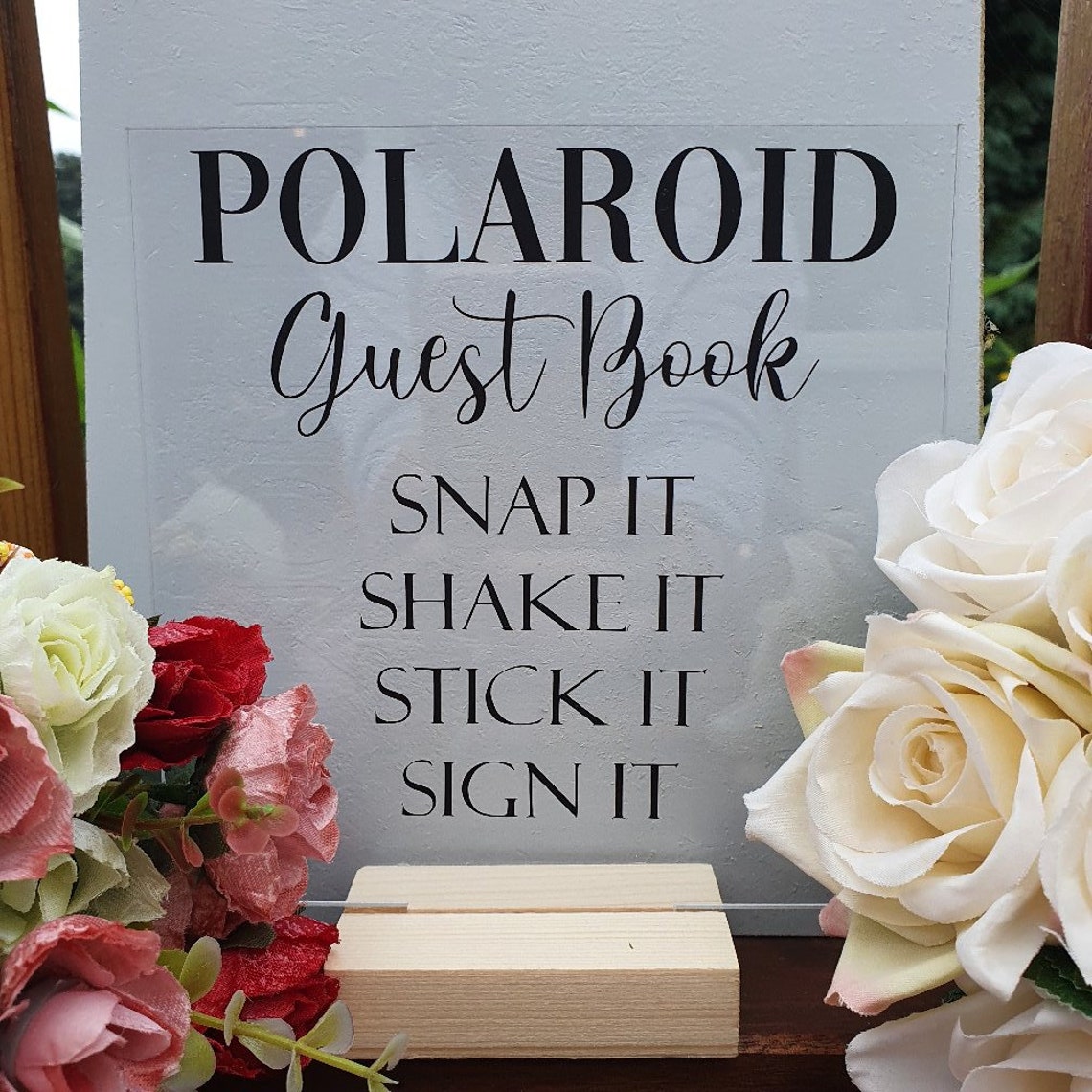 Polaroid Guest Book Acrylic Vinyl Sign Wedding Photobook | Etsy