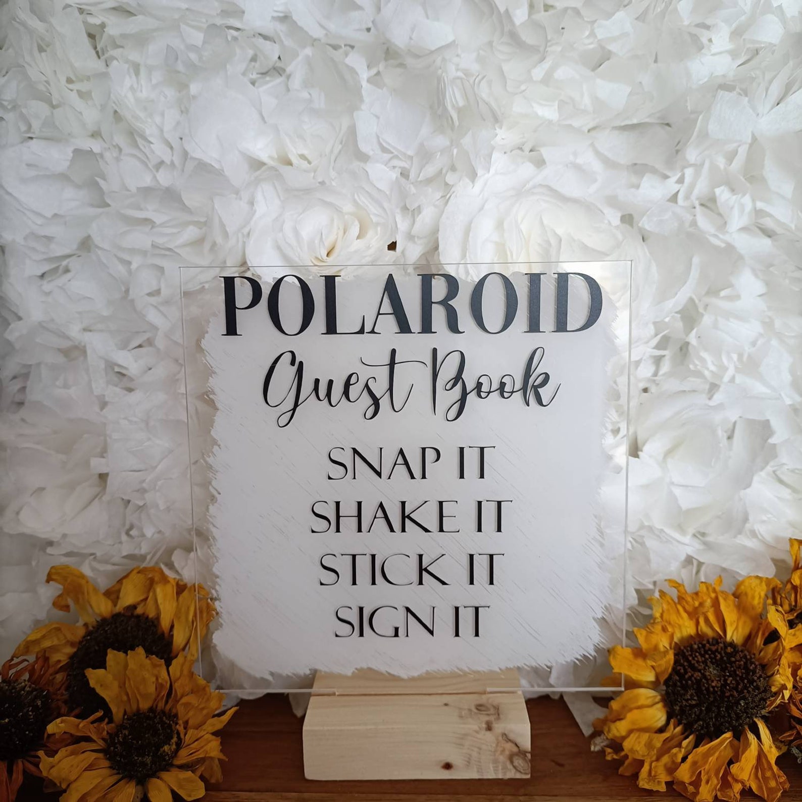 Polaroid Guest Book Acrylic Vinyl Sign Wedding Photobook - Etsy