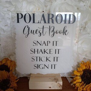 Polaroid Guest Book Acrylic Vinyl Sign Wedding Photobook - Etsy
