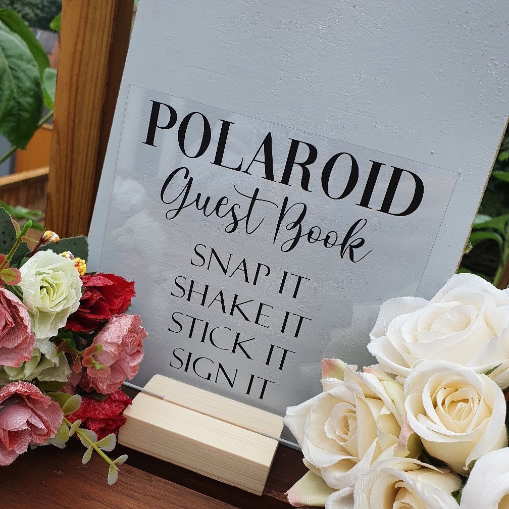 Polaroid Guest Book Acrylic Vinyl Sign Wedding Photobook | Etsy