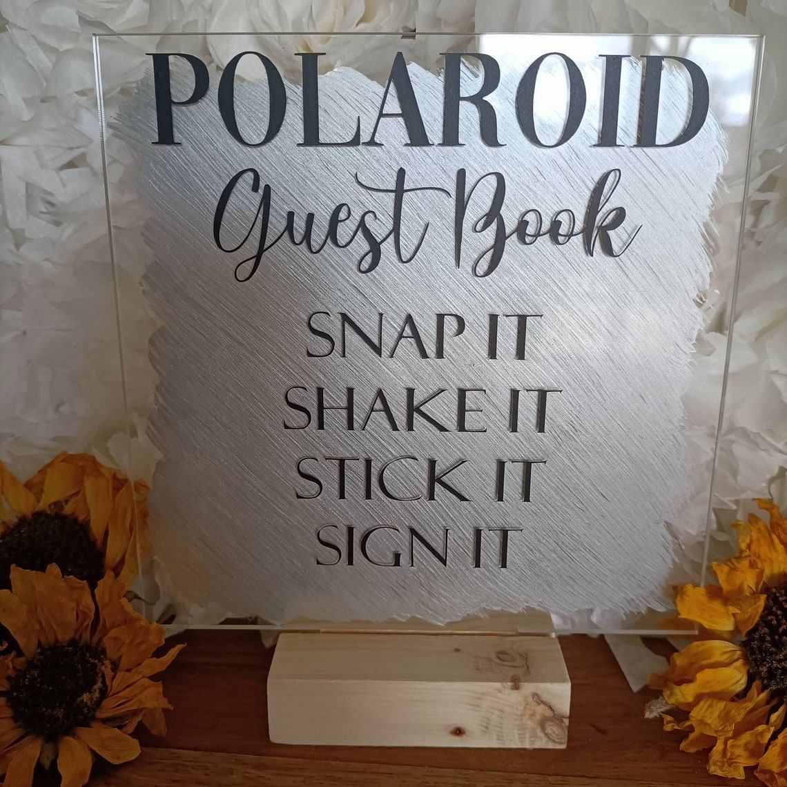 Polaroid Guest Book Acrylic Vinyl Sign Wedding Photobook - Etsy