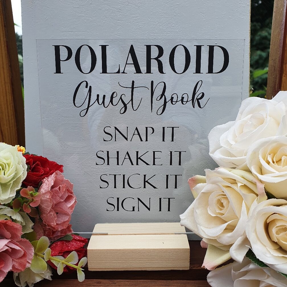 Polaroid Guest Book Acrylic Vinyl Sign Wedding Photobook | Etsy