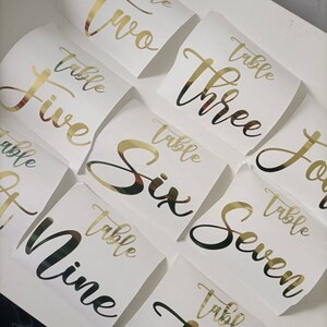 VINYL ONLY Wedding Vinyl Table Numbers for Seating Plan to Fit - Etsy UK