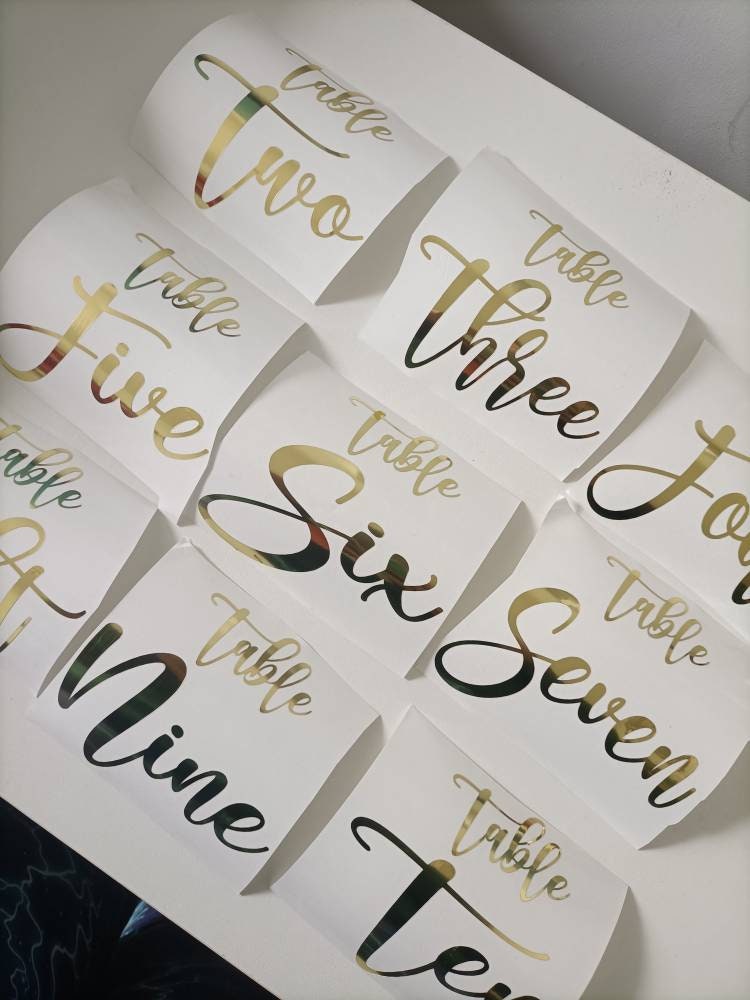 VINYL ONLY Wedding Vinyl Table Numbers for Seating Plan to Fit - Etsy UK