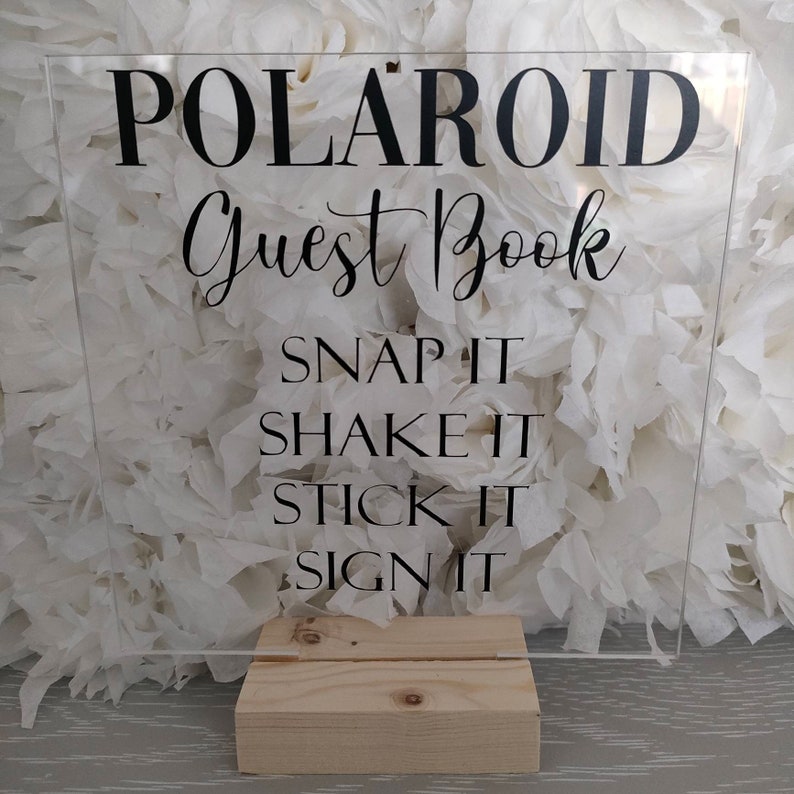 Polaroid Guest Book Acrylic Vinyl Sign Wedding Photobook - Etsy