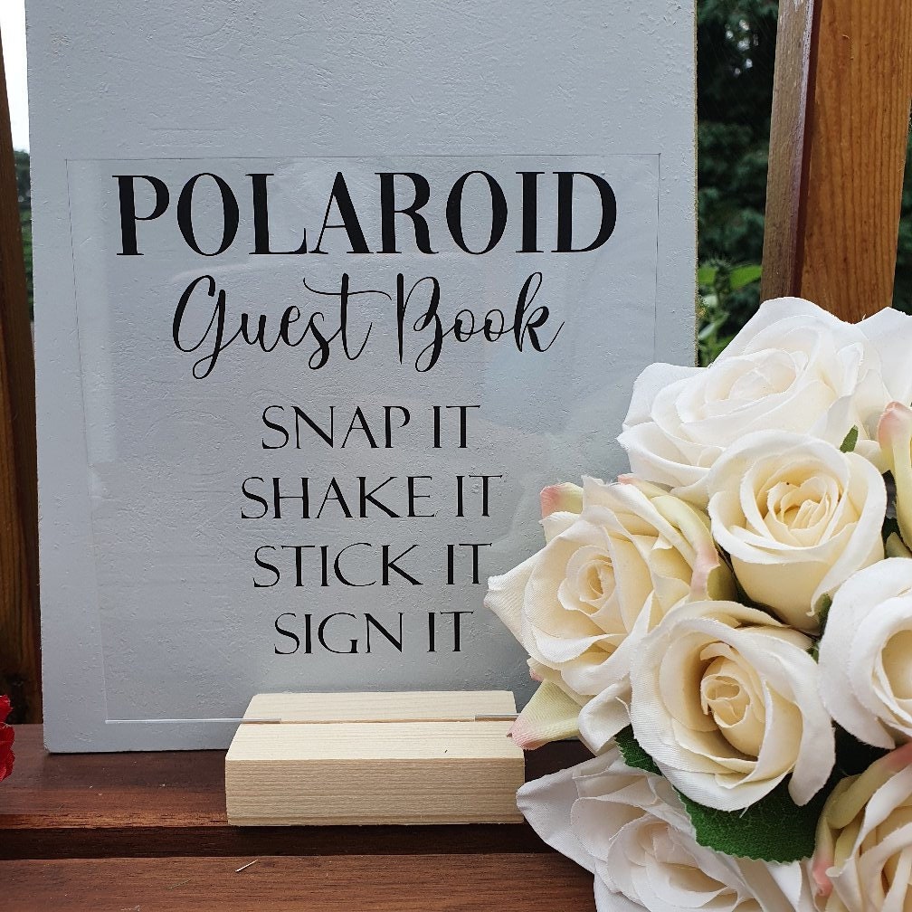 Polaroid Guest Book Acrylic Vinyl Sign Wedding Photobook | Etsy