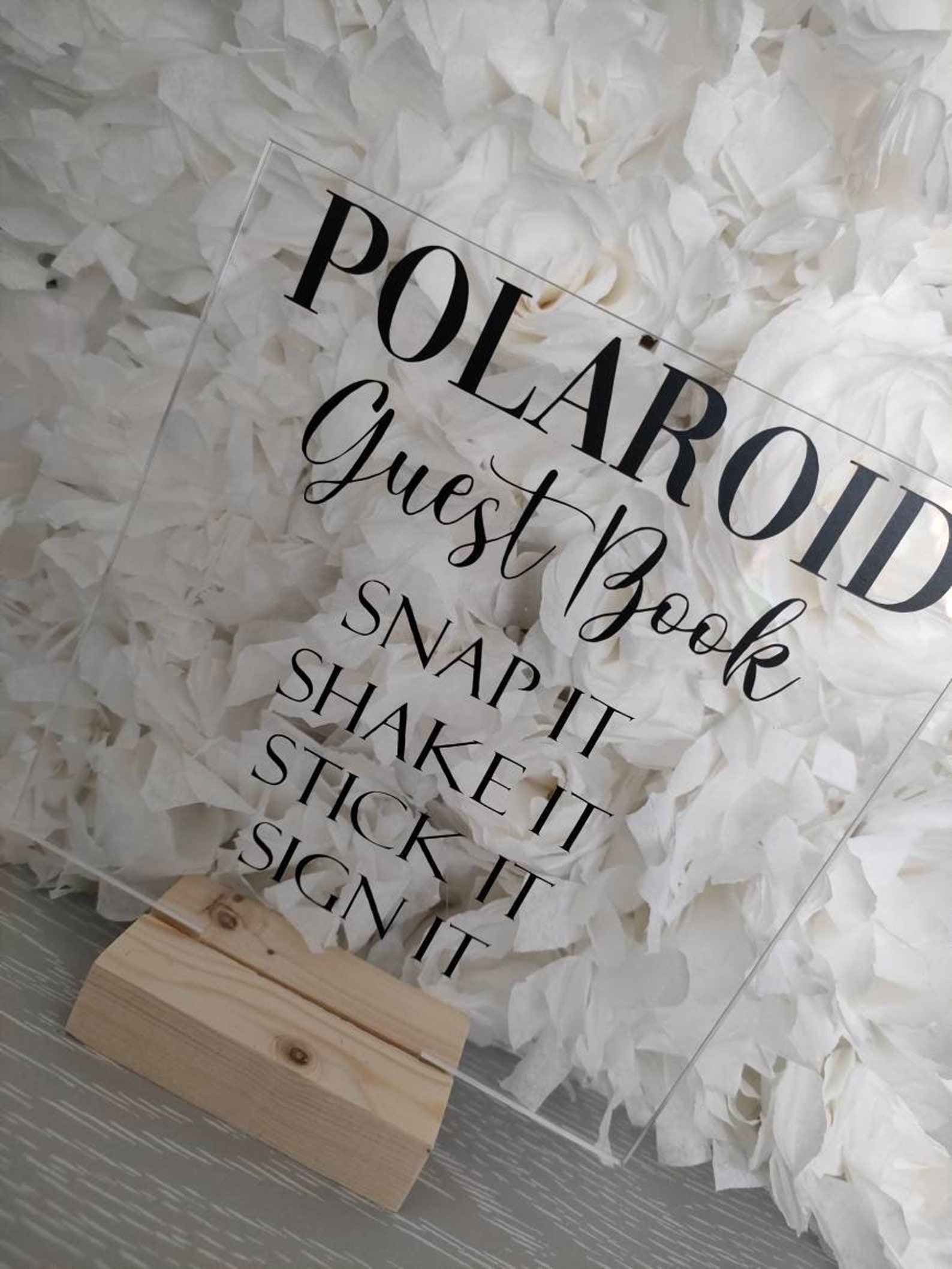Polaroid Guest Book Acrylic Vinyl Sign Wedding Photobook - Etsy