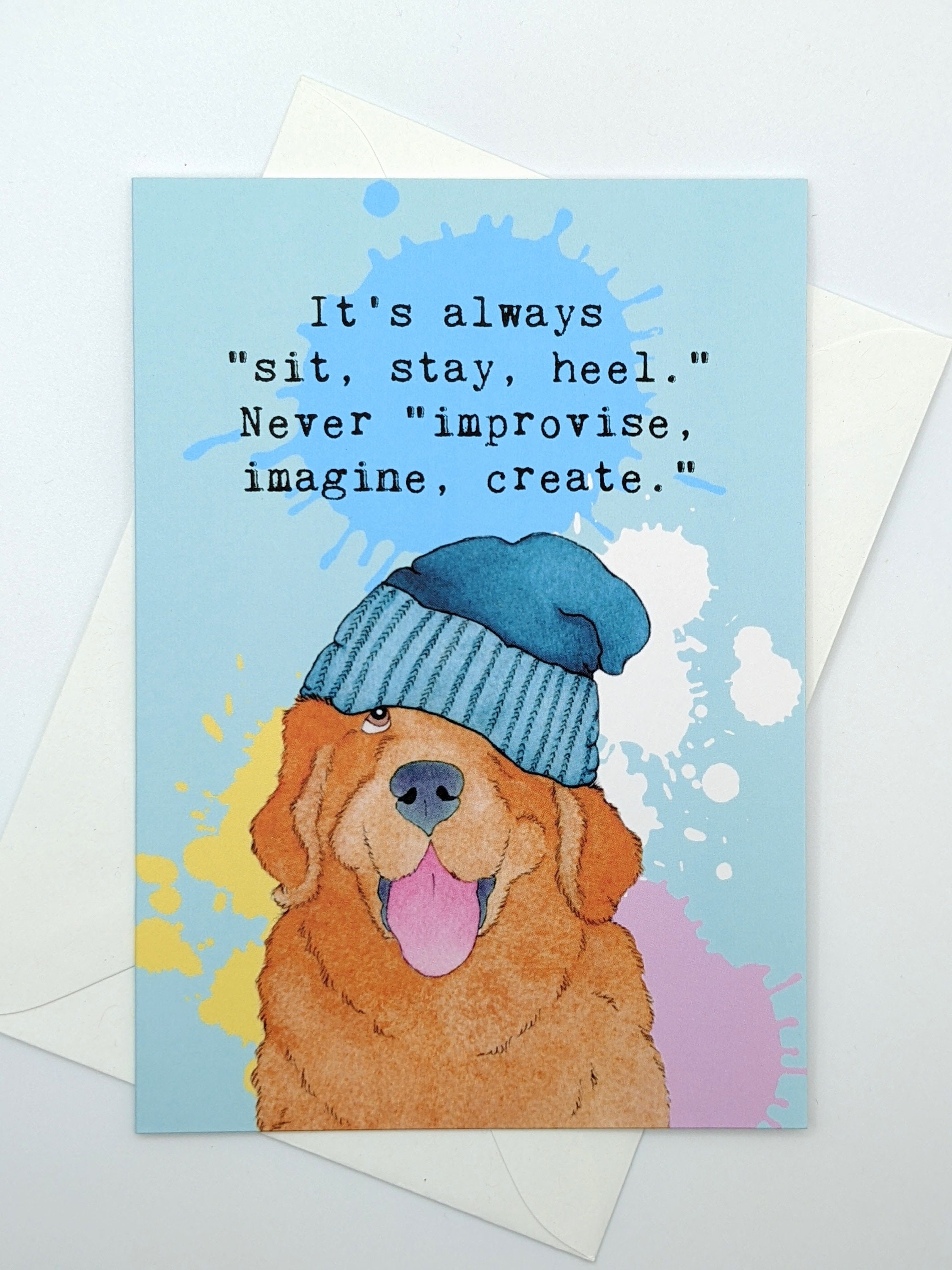 Golden Retriever Card Funny Card Creativity Think Outside the Box ...