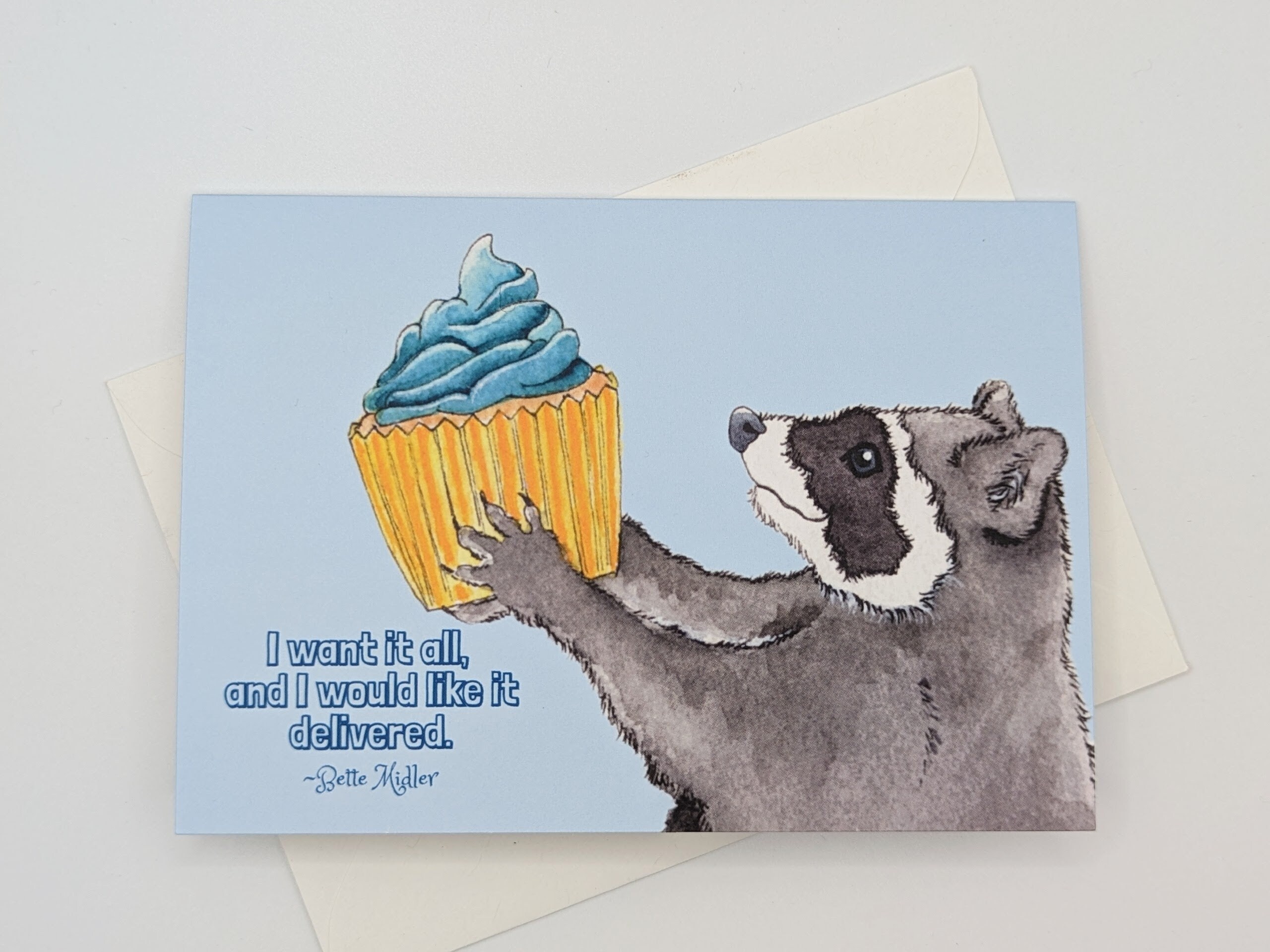 Raccoon Card Birthday Card Celebration Card Bette Midler Funny Animal ...