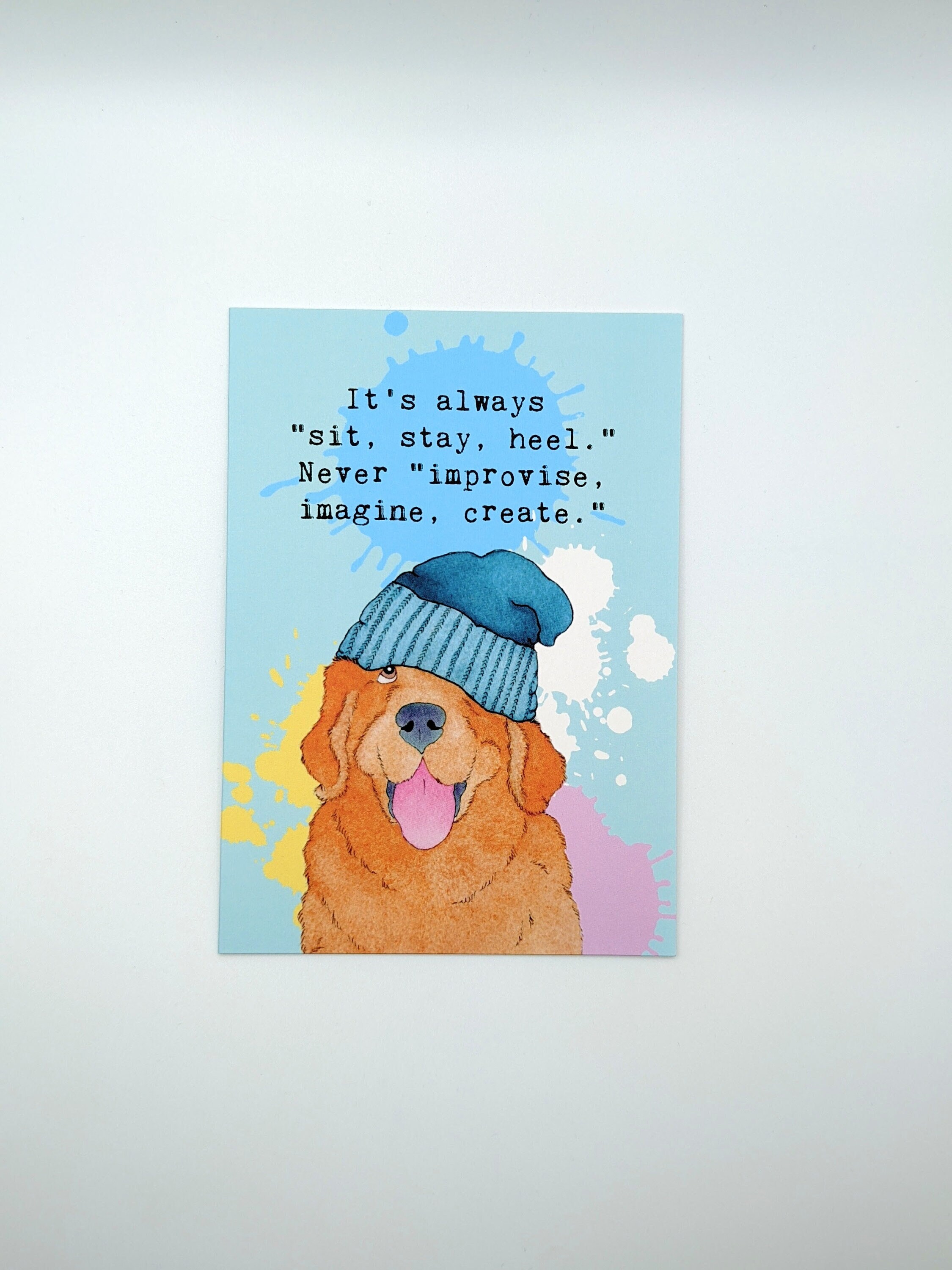 Golden Retriever Card Funny Card Creativity Think Outside the Box ...